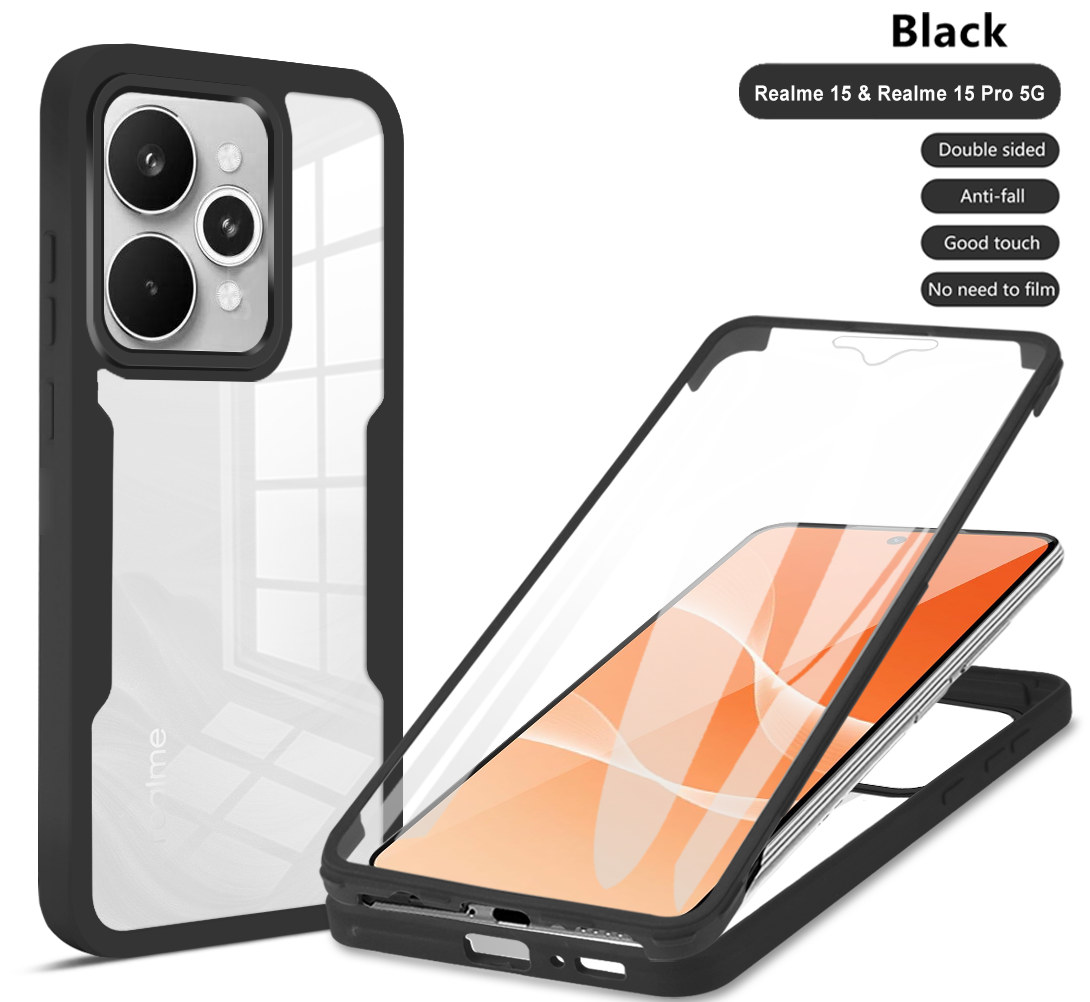 Чехол Для Realme 15 5G/Реалми 15 Про 5G, soft touch, чехол-кардиомонитор, поликарбонат (PC), защита камеры, ударопрочный, усиленные углы, realme, Realme 15 5G, Realme 15 Pro 5G, black,