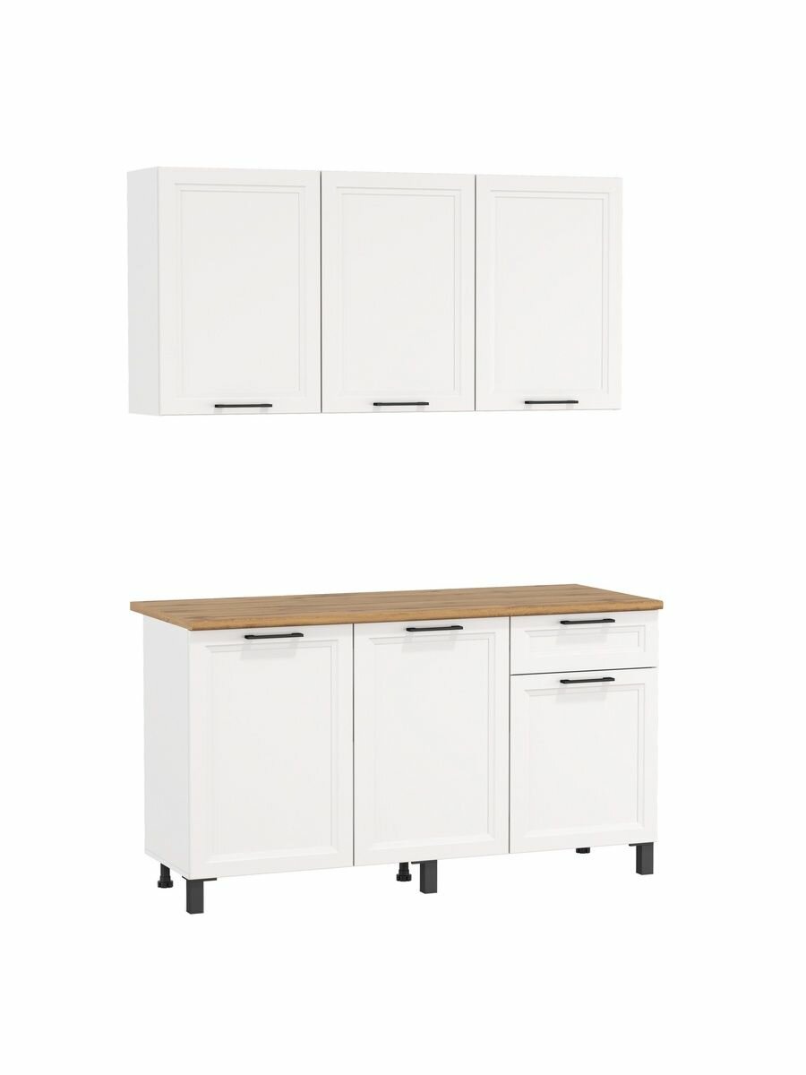 Кухонный гарнитур Римини 1,5м МДФ диамант серый со столешницей