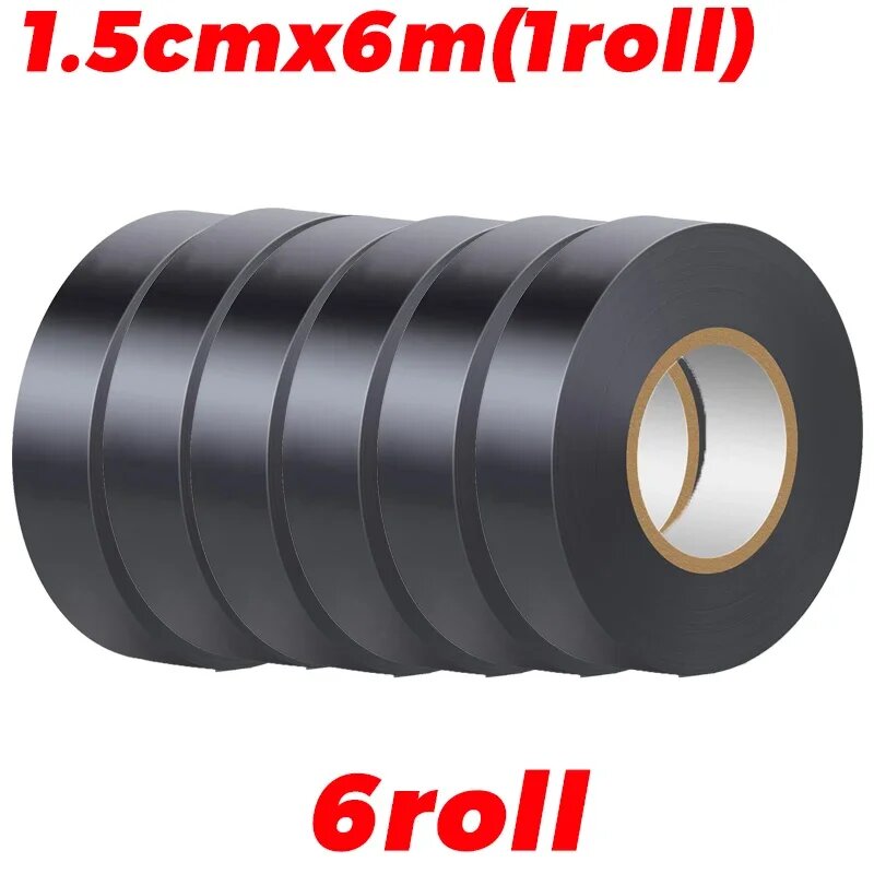 Черная водонепроницаемая изолента из ПВХ 6 метров 6Rolls (36M)