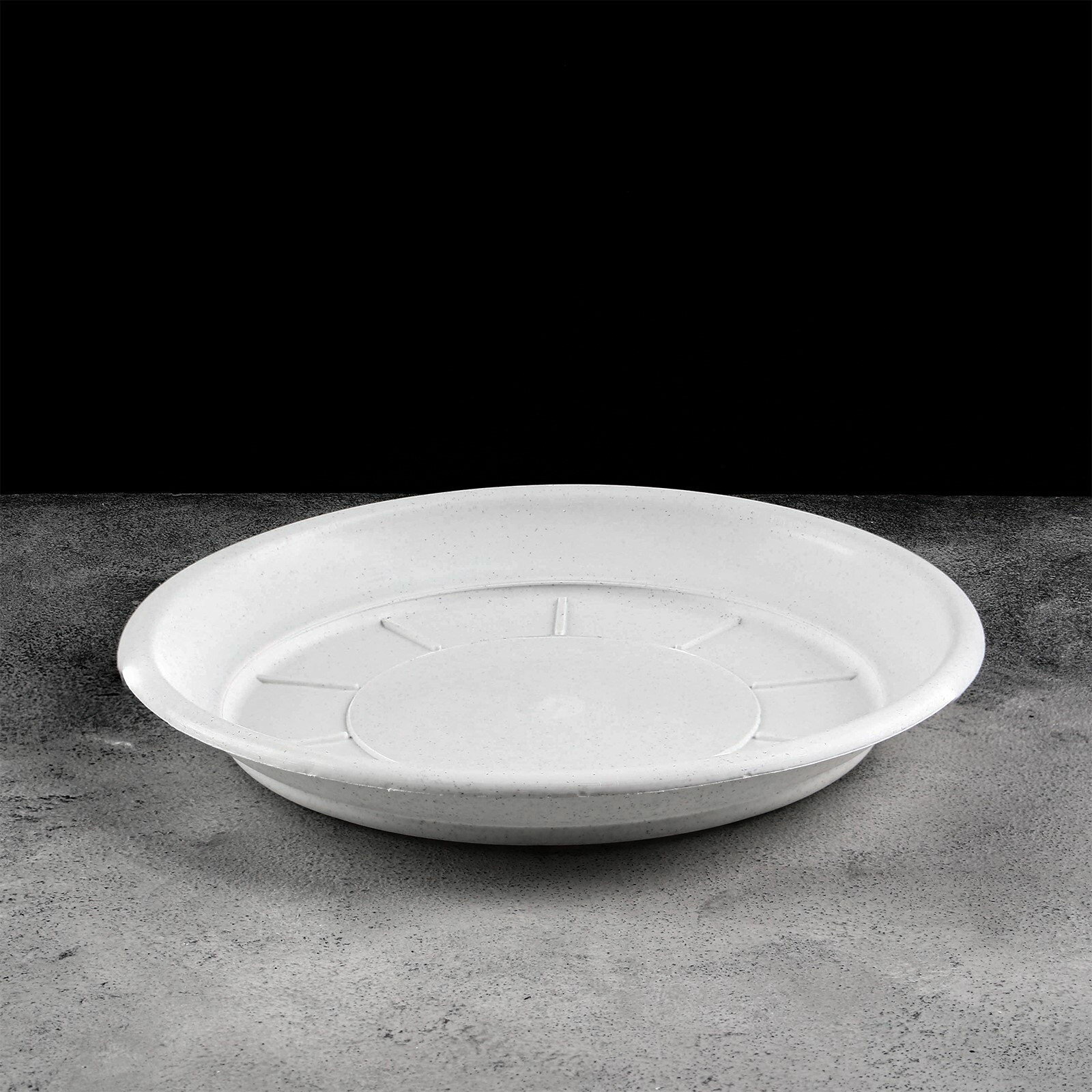 Поддон для горшка, d=22 см, пластик, цвет мрамор, цвет: серый, 4 шт.