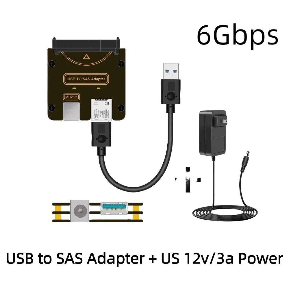 TISHRIC TSR172 USB 3.0 к SAS адаптер для HDD 2.5/3.5 дюйма Синий