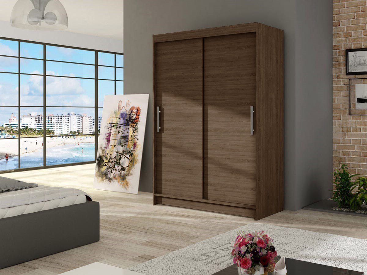 Шкаф-купе Юния 2 Орех Экко 9459 NEW 140*45*260 см Фиеста Для одежды, в прихожую,