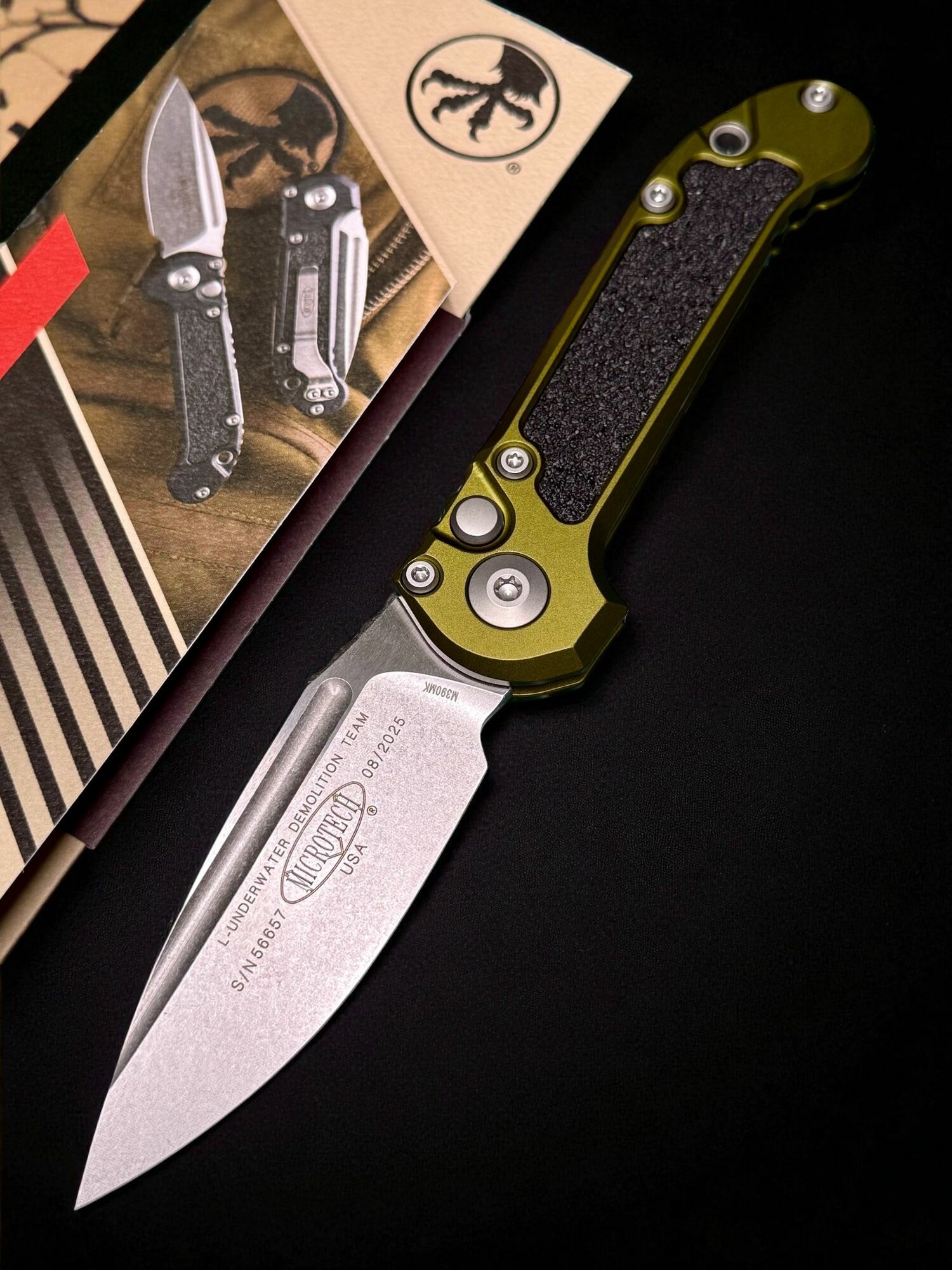 Нож складной MicroTech MCT113510OD LUDT Gen III, StoneWash Blade, OD Green Handle