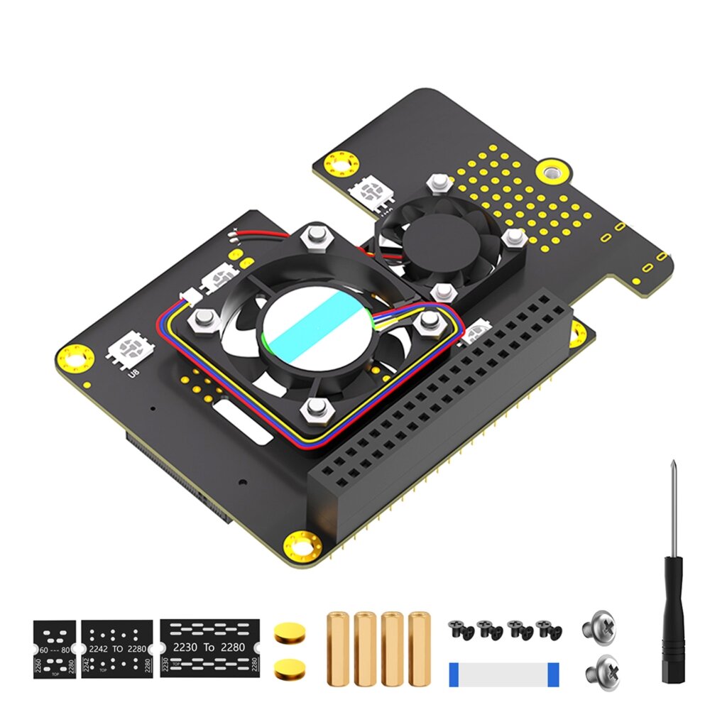 Новые комбинированные адаптеры M.2 NVMe SSD для PCIe 3 в 1 с кулерами вентилятором и автоматическим светодиодным индикатором