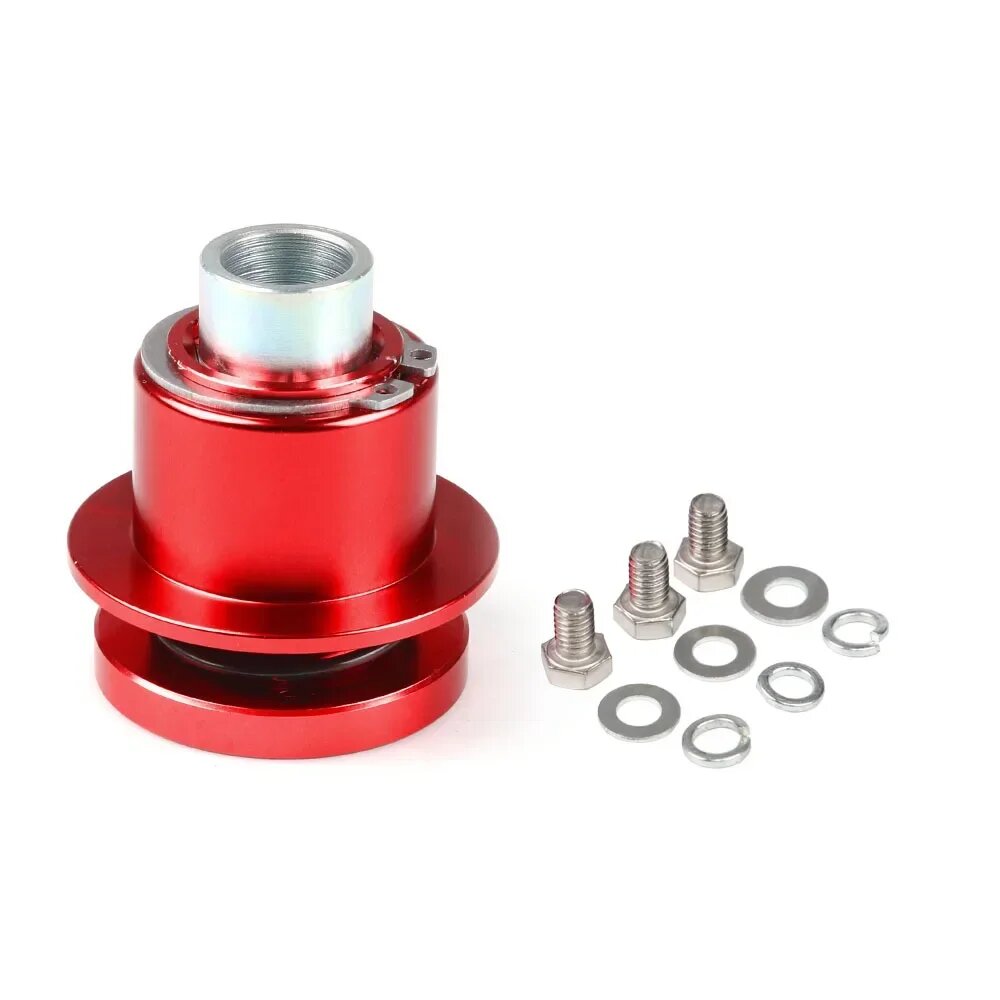 360-градусный гоночный руль, быстроразъемный разъединительный адаптер ступицы, универсальный автомобильный быстроразъемный ступичный комплект из алюминиевого сплава Красный