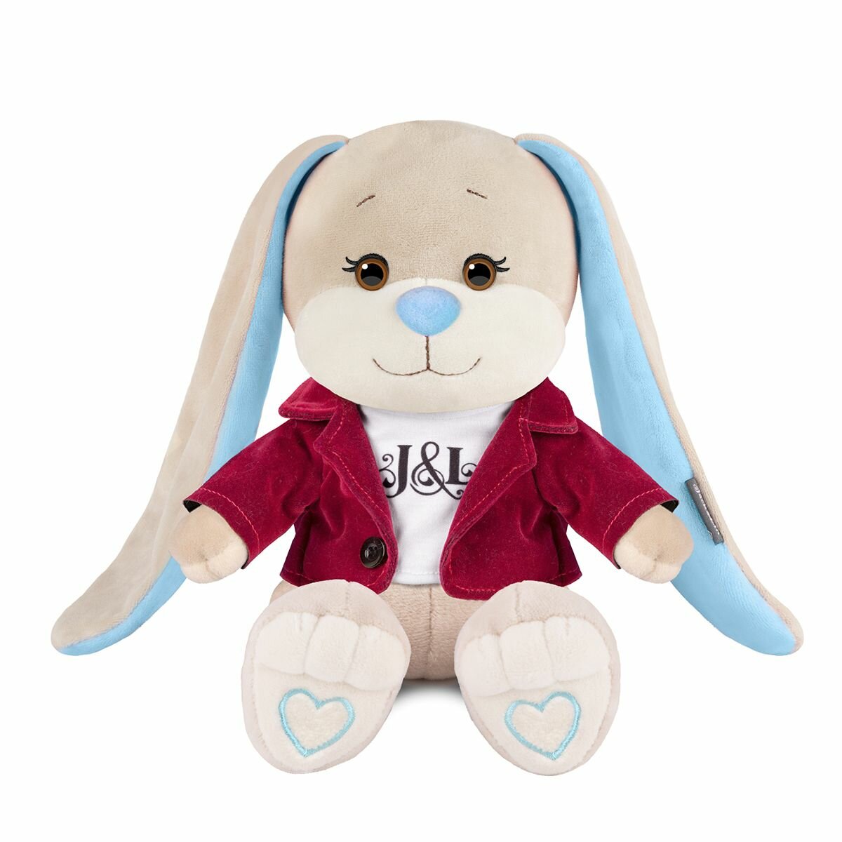 Игрушка мягкая Jack&Lin Зайчик Жак в бархатном пиджаке с футболкой 25см Maxitoys
