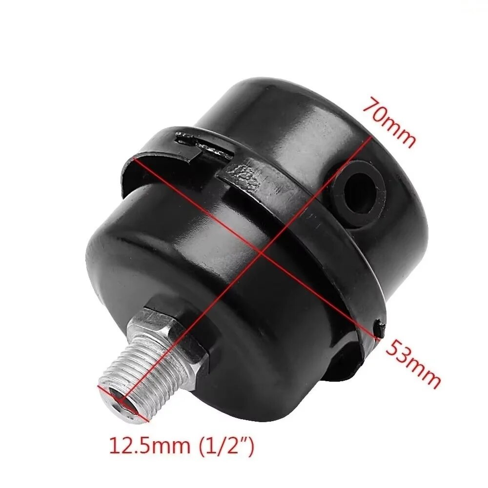 Фильтр-глушитель для компрессора 1/2", 53mm, 70mm, черный