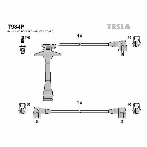 Комплект проводов зажигания Tesla t984p для Toyota Celica, RAV 4 I