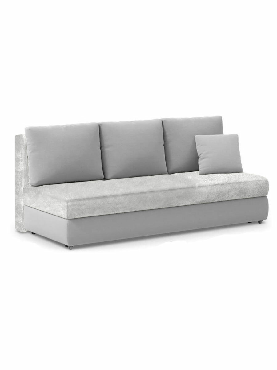 Чехол на диван евро-книжку без подлокотников Бруклин молочный, стрейчевый велюр, Виктория Хоум Декор