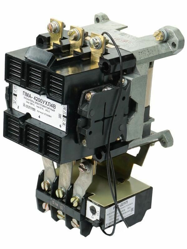 Пускатель ПМА 4200 УХЛ4 В 63А кат. 110В AC 2НО+2НЗ IP00 с реле РТТ-221П 53.5-63А Электротехник ET055841