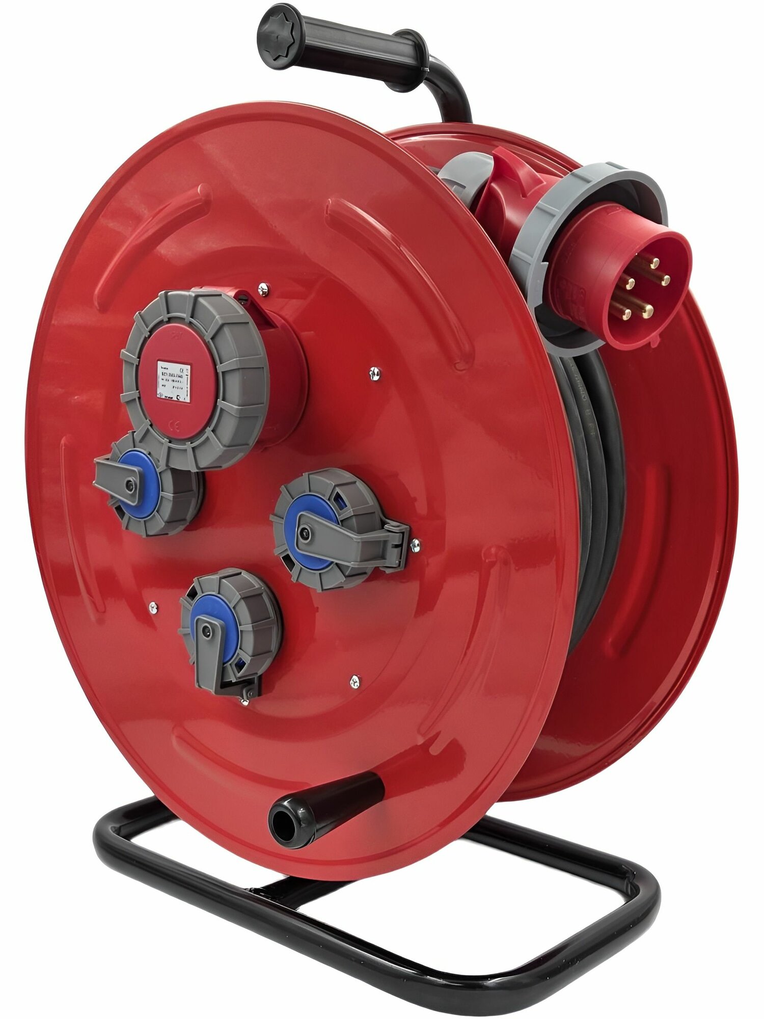 Удлинитель на металлической катушке BM5 IP67 40м КГтп-ХЛ 5х4 21,5кВт 1х(CEE 3P+PE+N 380В 32А IP67) 3х(2P+PE 220В 16А IP67)