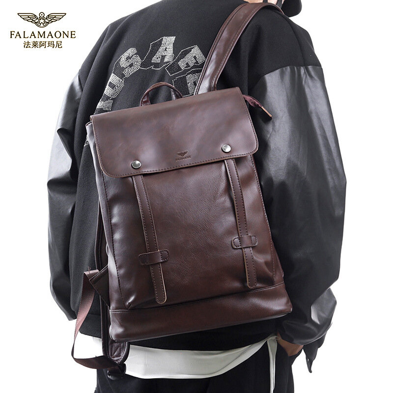 Falai Armani мужской рюкзак из натуральной кожи, сумка для компьютера, деловая модная брендовая легкая роскошная сумка, модная большая вместительность