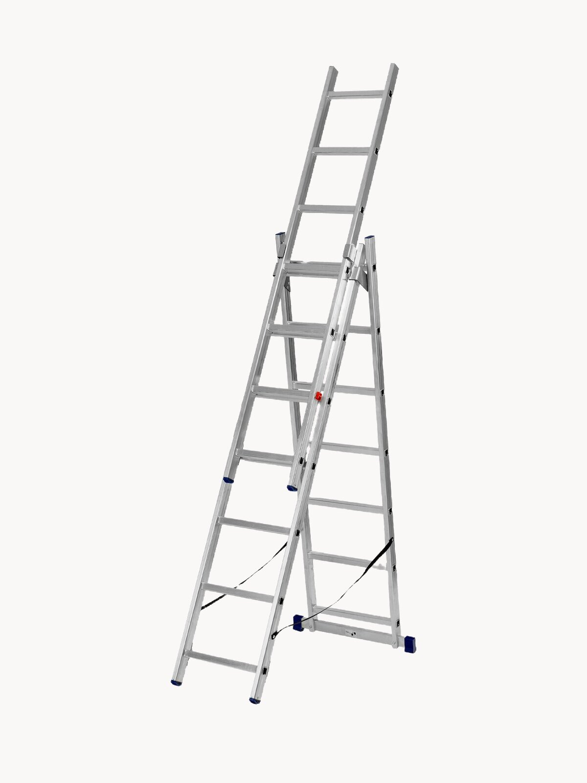 Лестница алюминиевая 3х секционная Сибртех 3х7 ступеней, 150 кг максимальная нагрузка, 97817