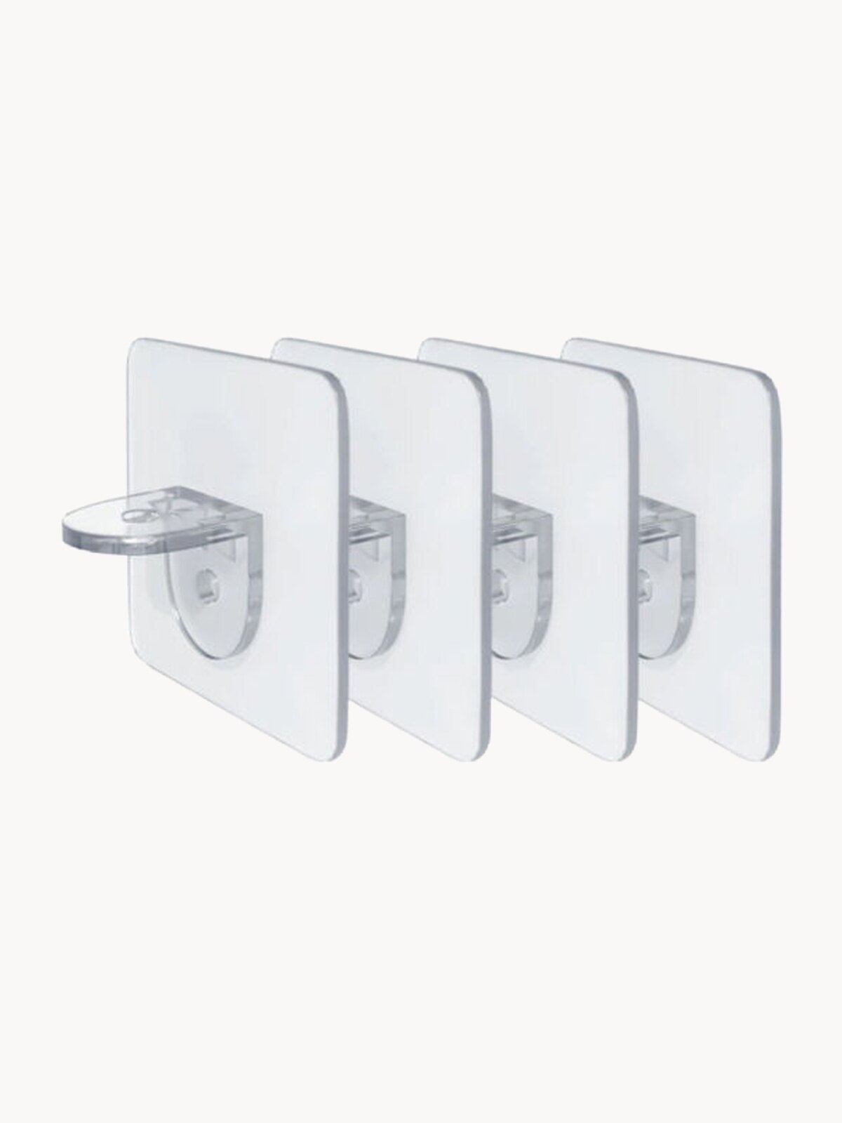 Уголки для полок прозрачные крючки самоклеющиеся влагостойкие для ванной комнаты и кухни, 4шт