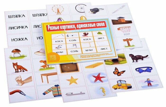 Настольная игра "Разные картинки, одинаковые слова (омонимы)"