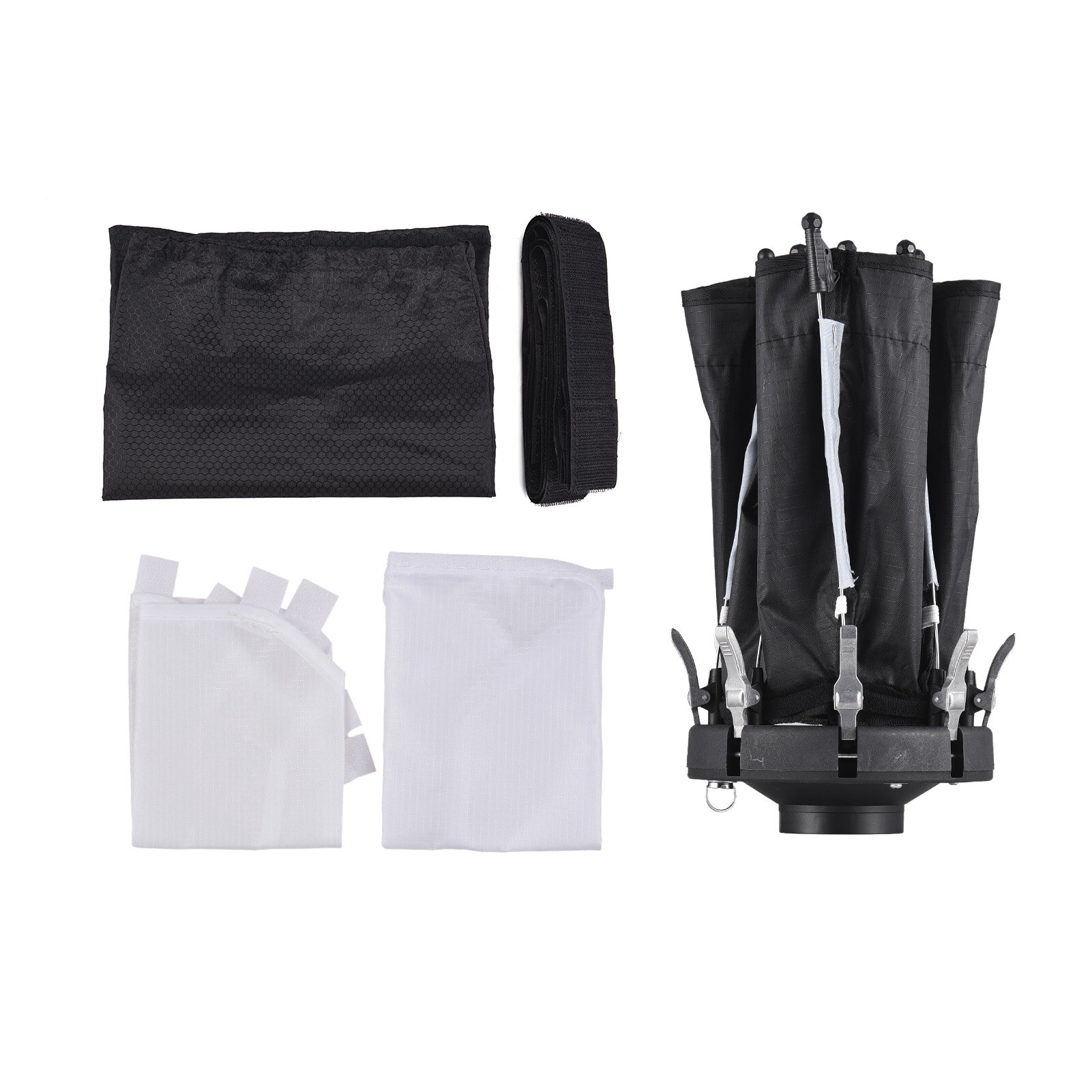 Andoer 30cm/ 11.8in Mini Octagonal Softbox with Removeable Diffuser Cloth Honeycomb Grid Compatible COB Video Light