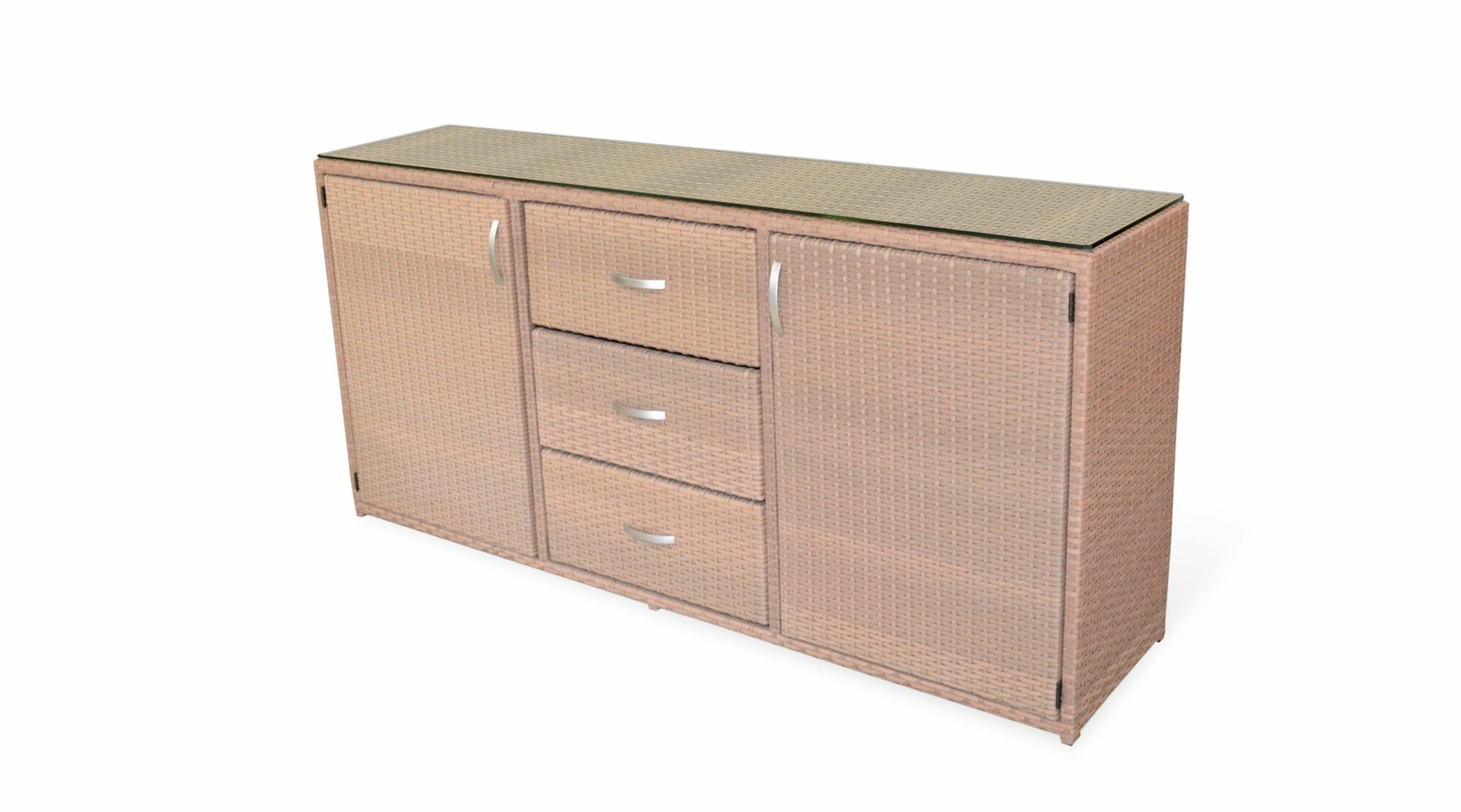 Комод из искусственного ротанга арт.10, цвет бежевый капучино