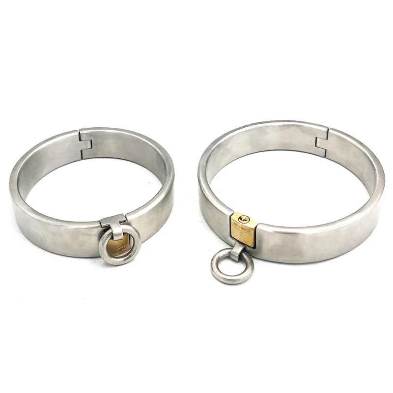 Тяжелая Шейная ошейник из нержавеющей стали с кольцом Фетиш-рабство бондаж с замком чокер для взрослых игр БДСМ секс-игрушки для пар Women Size