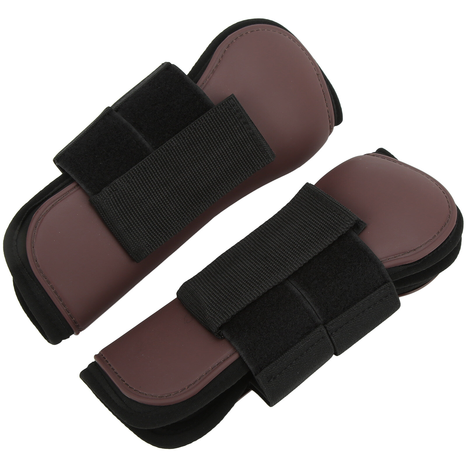 Пара защитных ботинок для лошадей с оболочкой из ПУ и неопреном для передних ног, для прыжков и охоты, коричневые