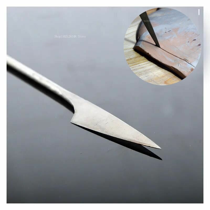 Нож Для Резьбы По Глине Ручной Ковки, Нержавеющая Сталь, Эргономичная Ручка,1, Stainless steel, белый