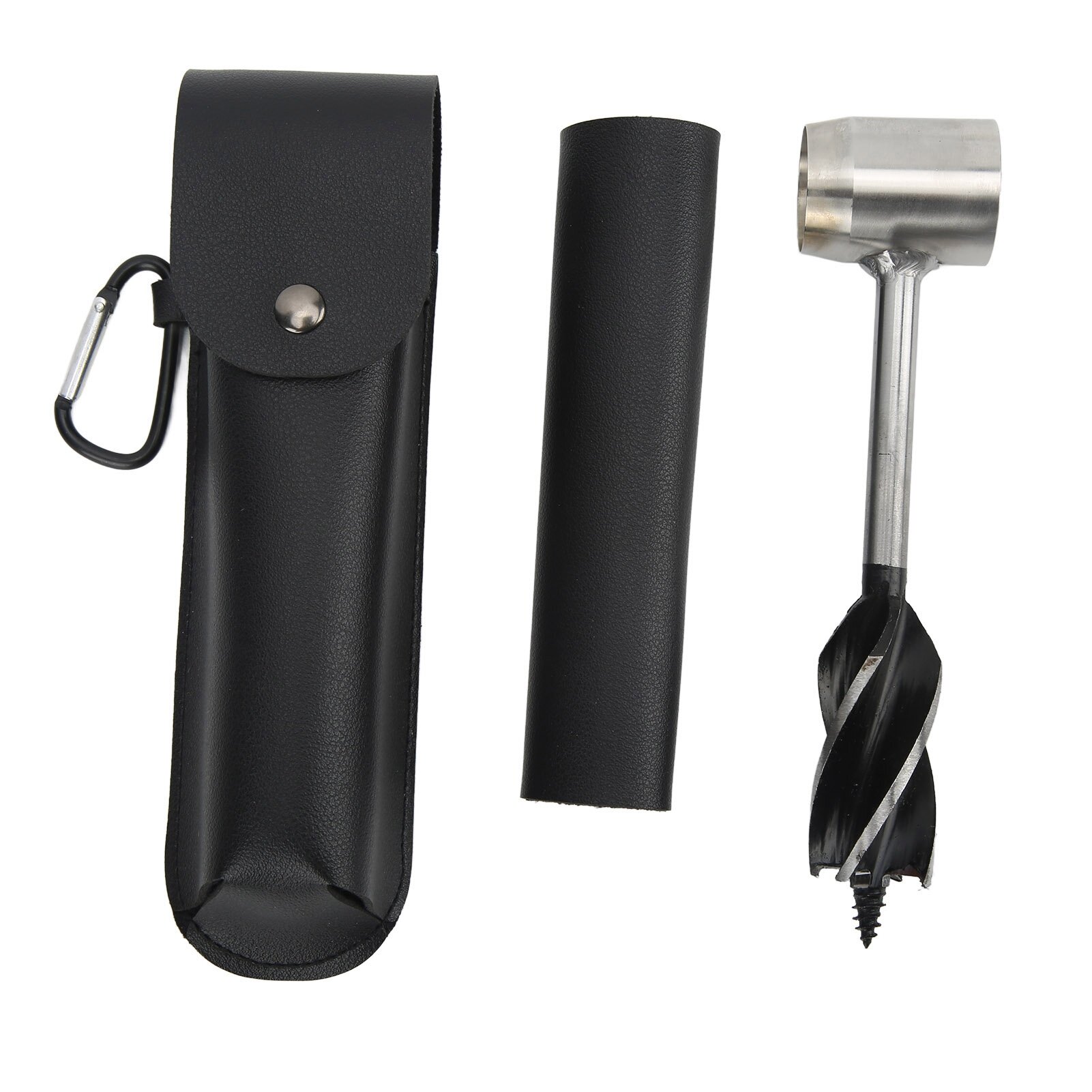 Набор ключей для ручного бура из нержавеющей стали, многофункциональный портативный ручной бур по дереву с сумкой для хранения, черная сумка из искусственной кожи и кобура