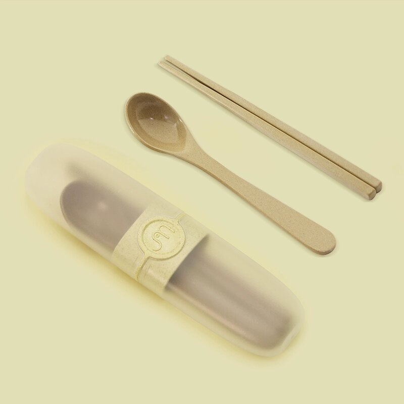 Посуда для рисовых шелухи, палочки для еды, набор ложек, портативный уличный дорожный студенческий милый корейский