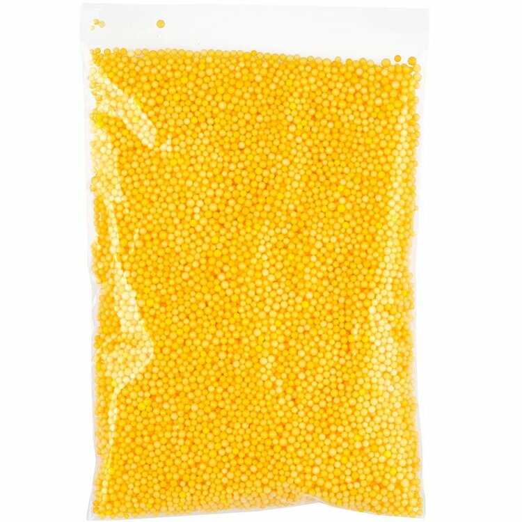 Шарики пенопластовые КНР диаметр 2-4 мм, желтые, универсальные, 10 г