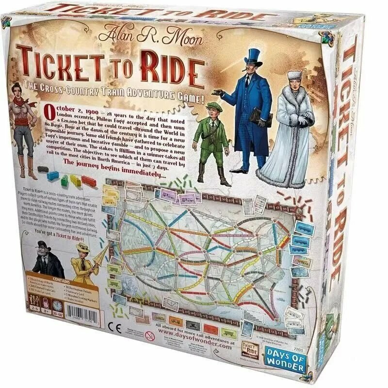 Настольная игра, American version，Ticket to Ride, для 2-5 игроков — фото 1