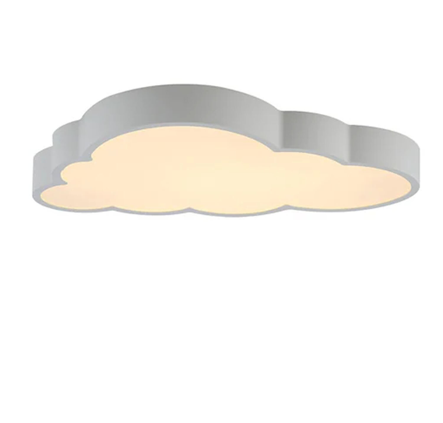 Люстра потолочная в форме облака для мальчиков и девочек, подходит для спален и гостинных. Трехцветная диммировка, без пульта дистанционного управления, размер 50см x 30см x 5см, 1шт