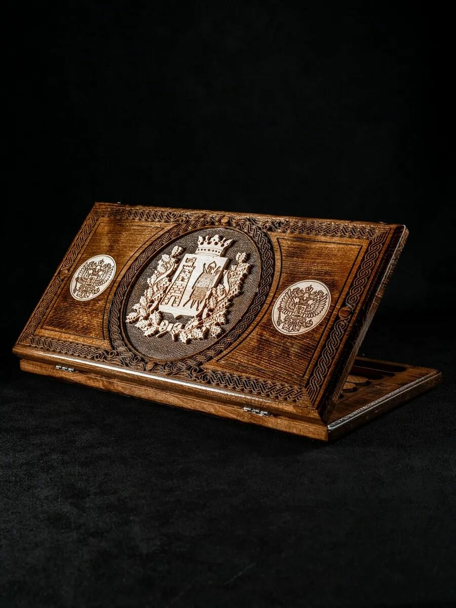 Нарды Резные "Герб Ростов-на-Дону", большие 60см