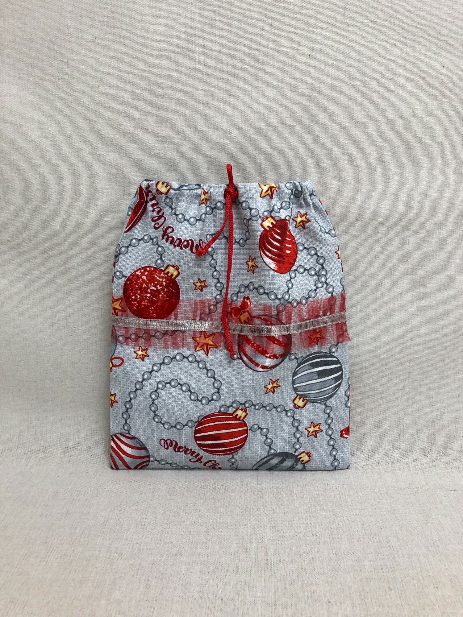Мешочек из рогожки 26х31 см, -нг22-5, новогодний, для упаковки и хранения