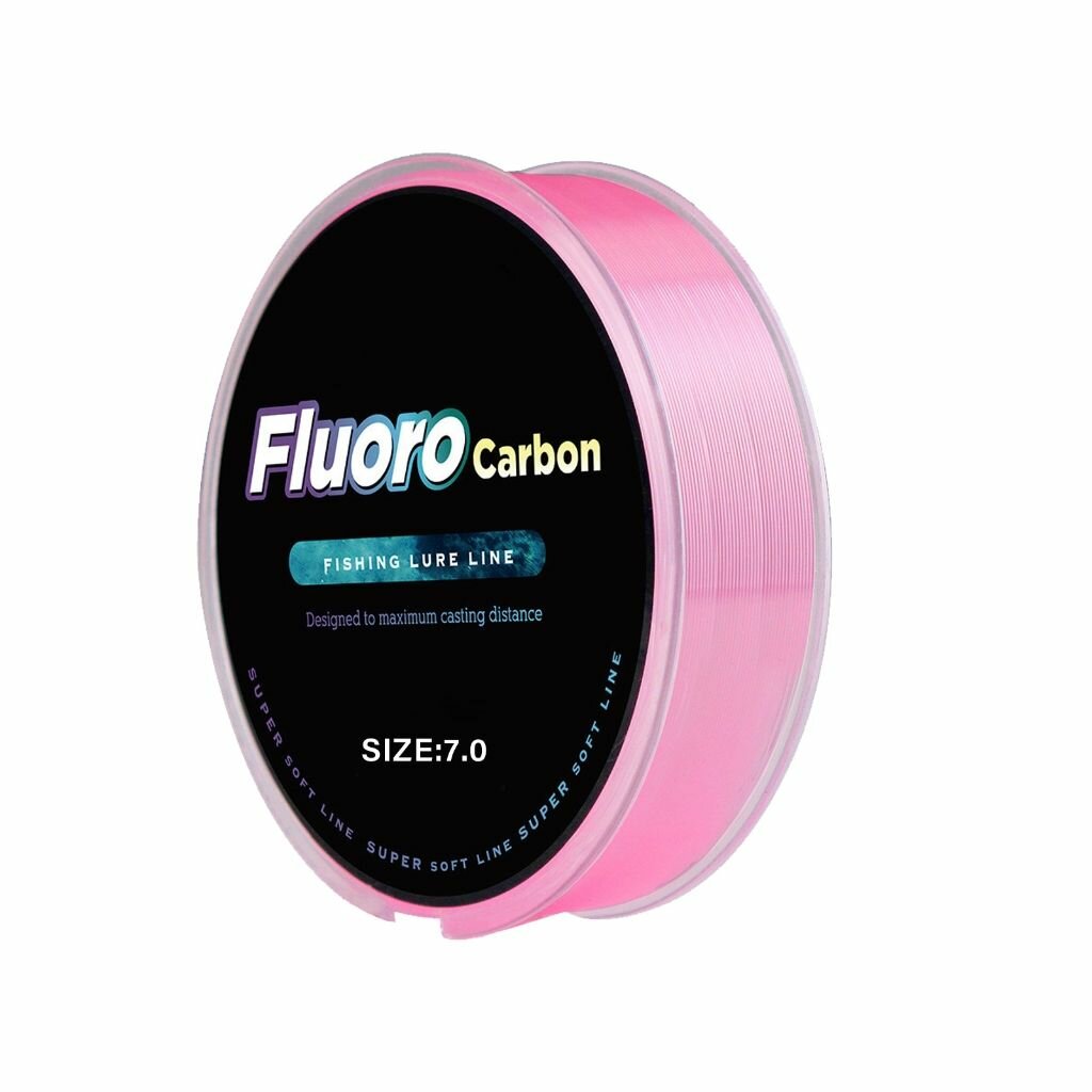 Рулон 100 метров капроновой нити розового цвета-№ 7.0