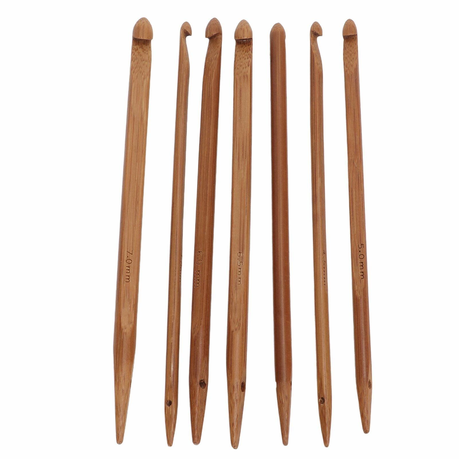 Набор вязальных игл 7шт из бамбука с эргономичной ручкой, ручная полировка, подходит для вязания