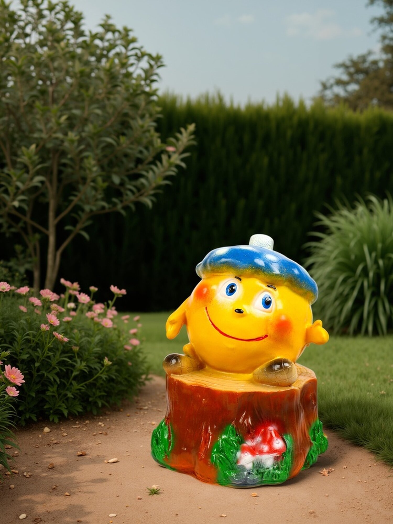 Садовая фигура Хорошие сувениры "Колобок в кепке", 45х35х35 см