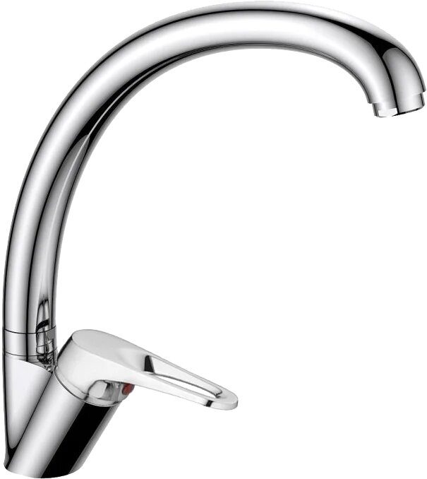 Смеситель для кухни Haiba HB13 HB4113 с поворотным изливом, хром, глянцевый, однорычажный, латунный, с керамическим картриджем