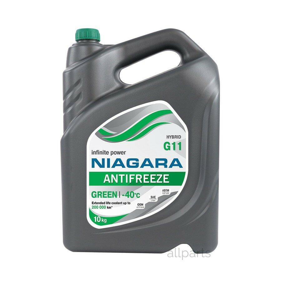 NIAGARA 001001002012 жидкость охлаждающая! 'Антифриз' NIAGARA GREEN-40 10кг 0765458\