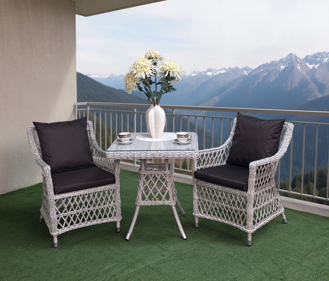 Комплект плетеной мебели Велес из искусственного ротанга "Лайм" с подушками на 2 персоны для сада и террасы (Березка)