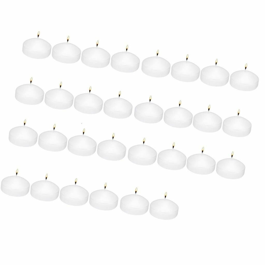 30 шт. плавающие свечи без запаха, Белый