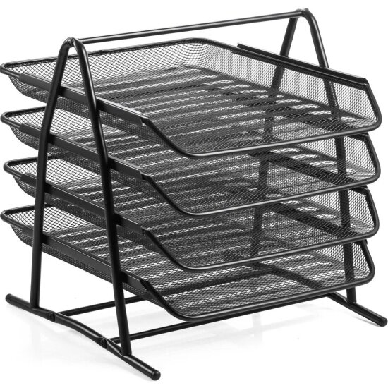 Лоток для бумаги Unistor CONSUL4, 4 секции, А4, черный