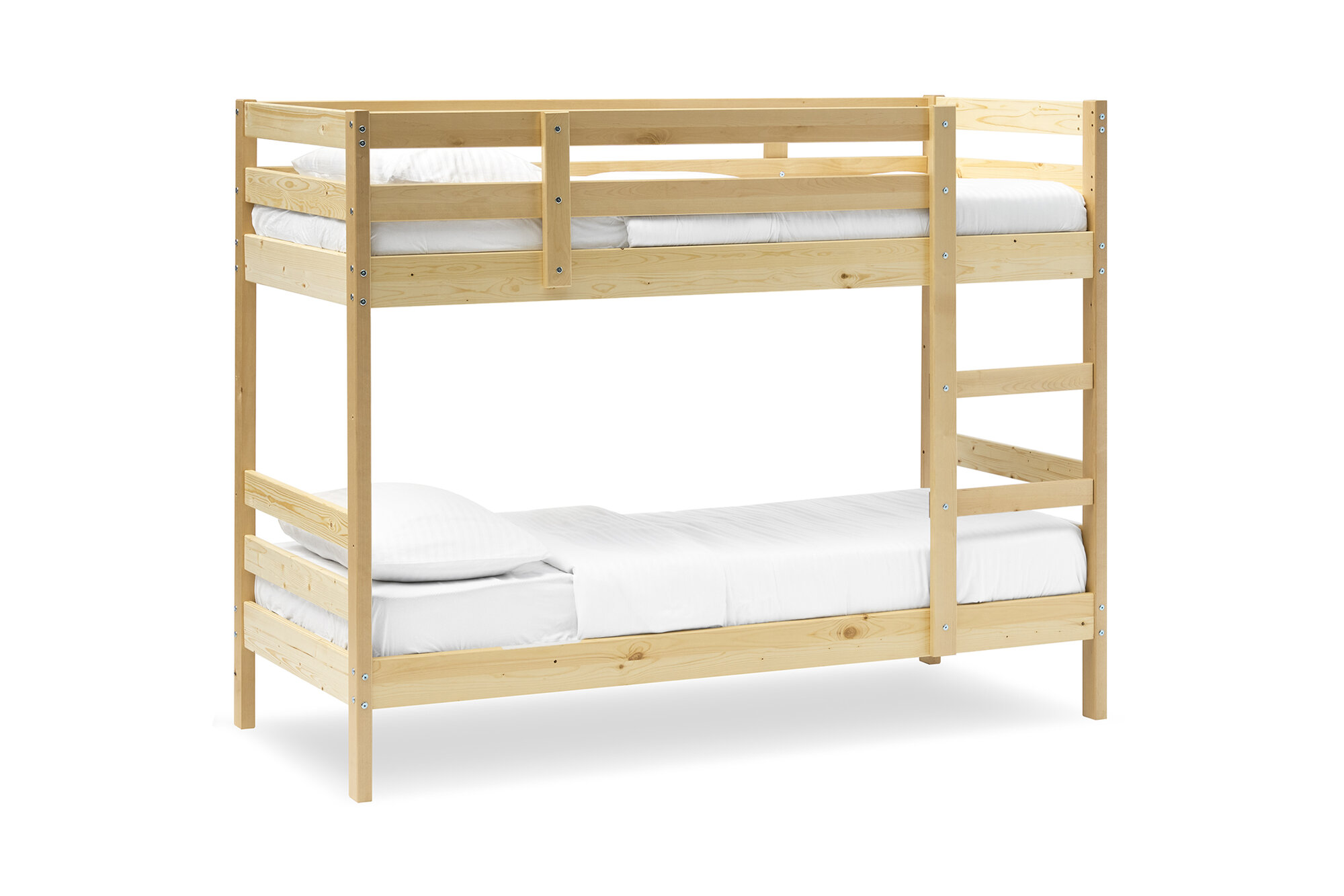 Кровать двухъярусная Нонтон Пирус 80*190 см, рейка, под покраску, массив дерева