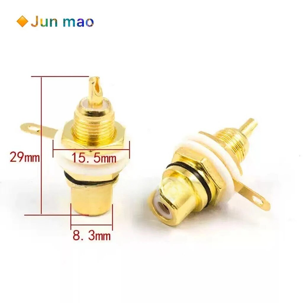 2 шт. RCA разъемы Lotus AV, черные и красные