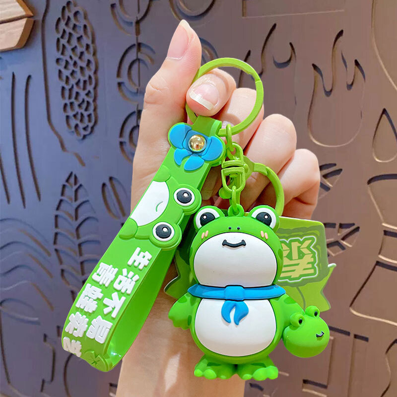 Брелок с изображением креативной лягушки, продающей своих детенышей, сумка с одинокой лягушкой, кулон для пары, украшение, небольшой культурный и креативный подарок, кулон с одинокой лягушкой, зеленый.