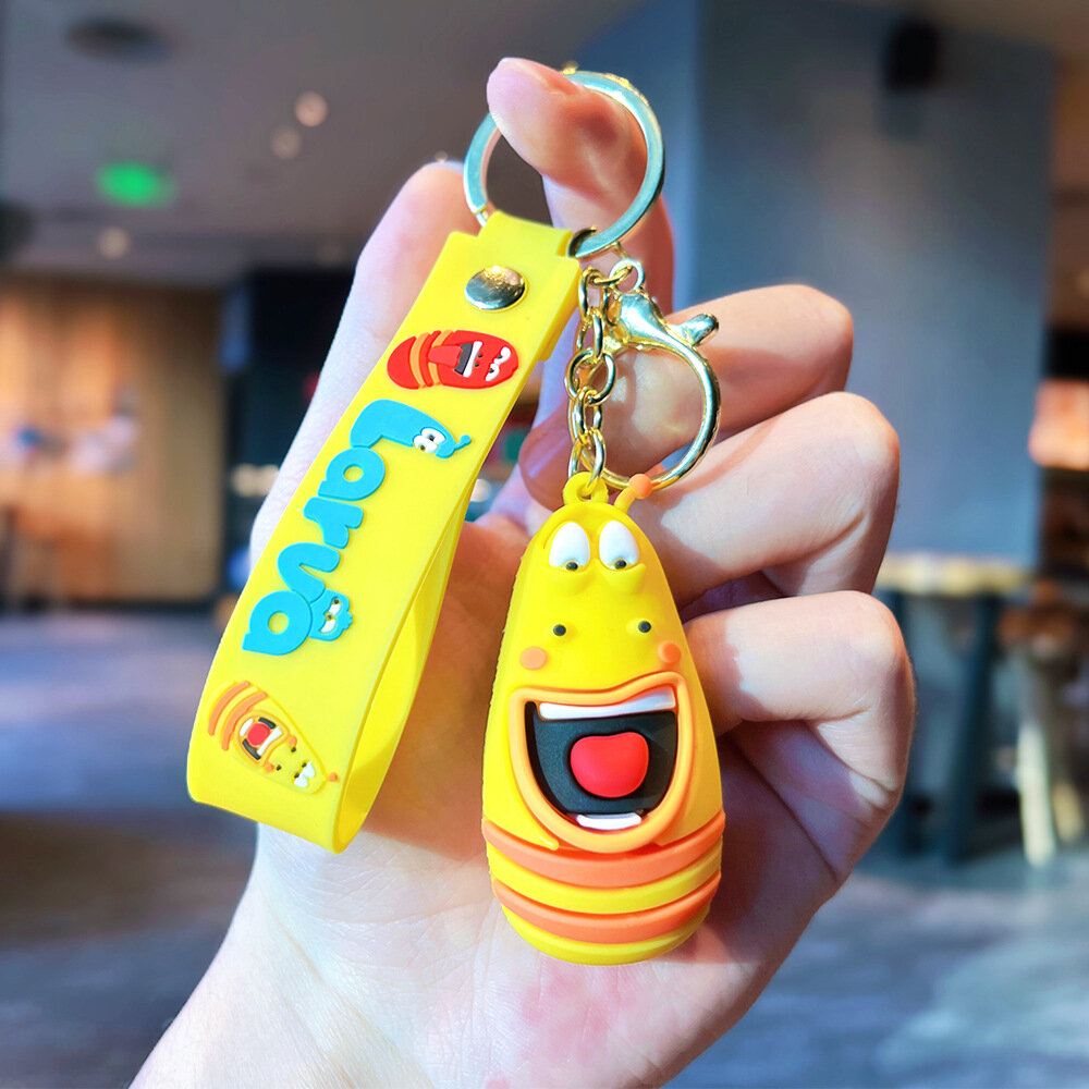 Милый, забавный, смешной брелок в виде жука, подвеска для школьного рюкзака, брелок в виде мультяшной куклы, забавный кулон в виде жука, желтый.