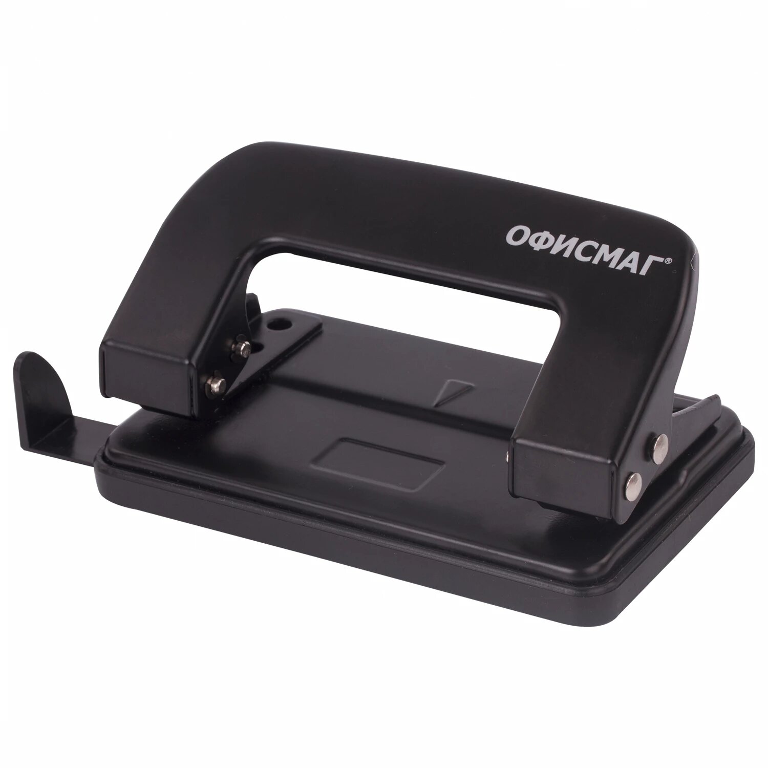 Дырокол металлический офисмаг, до 10 листов, черный, 229692