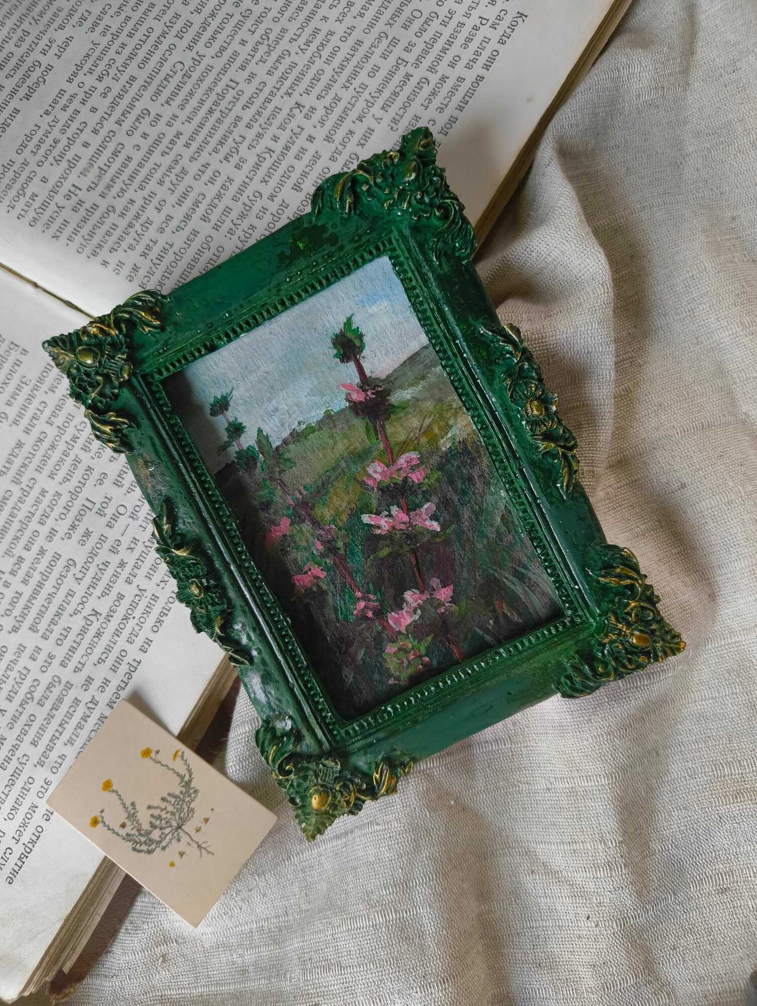 Авторская картина в гипсовой раме - серия "степь"