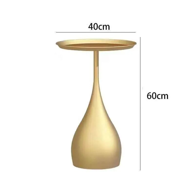 Журнальный стол "Golden Droplet" Gold, 40х40х60 см, круглый, стиль Ар-деко, металлический каркас