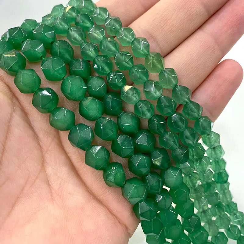 Бусины из агата, халцедона и нефрита LUOMAN XIARI Изумрудный, 8mm, aventurine