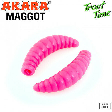 Приманка силиконовая (мягкая) AKARA TROUT TIME MAGGOT сыр (MG1/3-420-CH-F12 / 1,3" / 420)