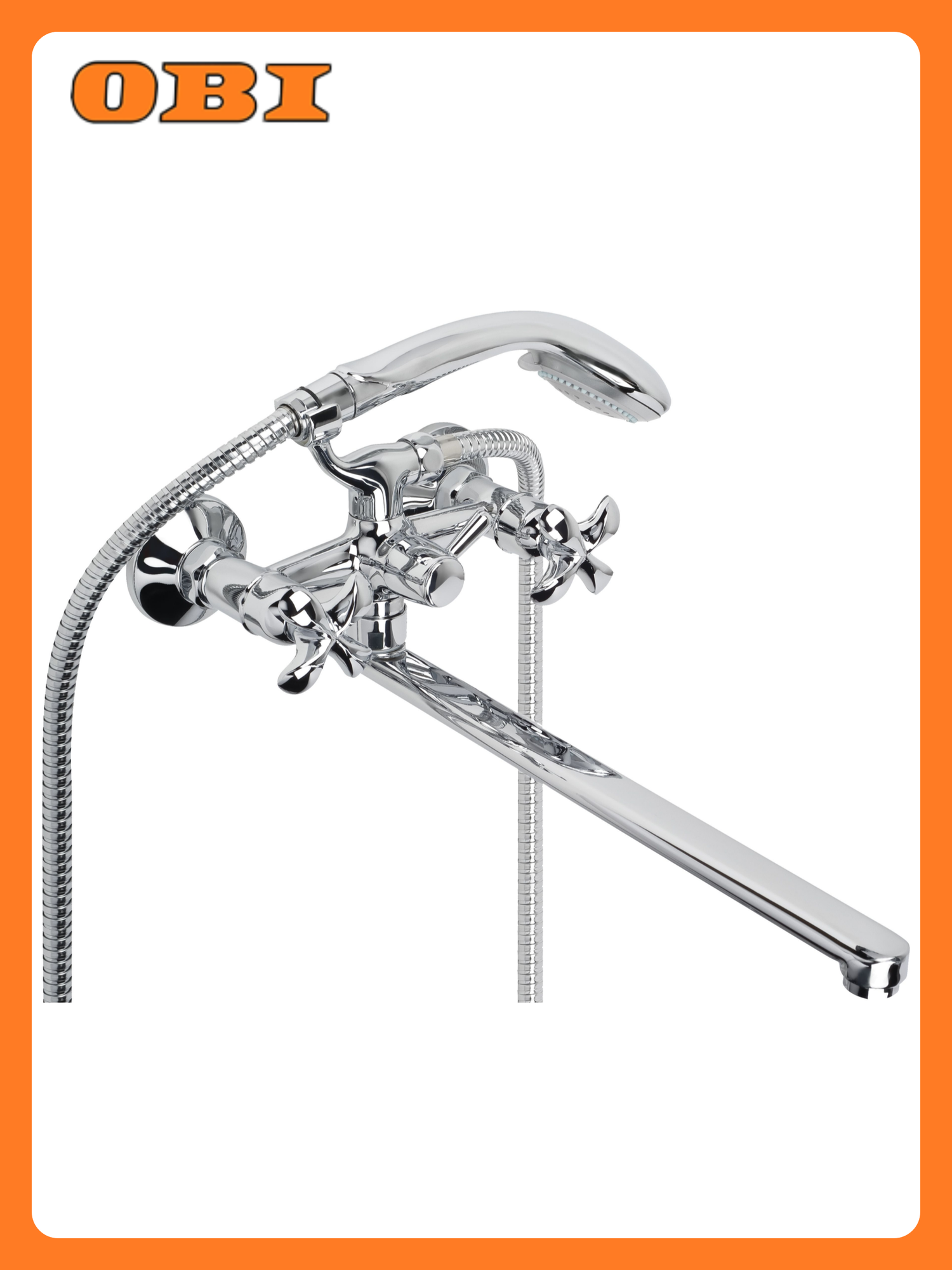 Смеситель для ванны ARGO IRIS 212 с душевым гарнитуром, поворотный излив 32,5 см