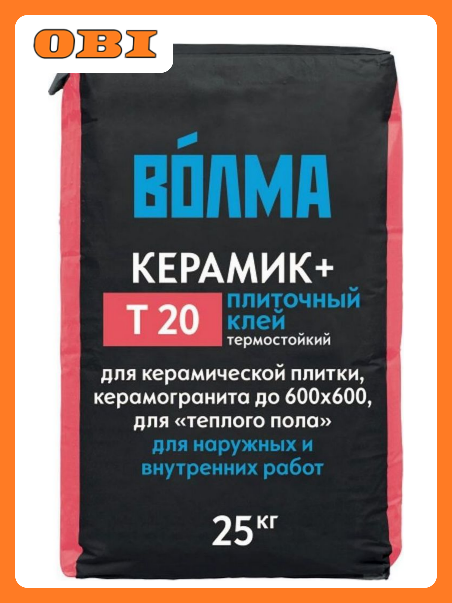 Клей плиточный Волма "Керамик+", цементный, морозостойкий, 25кг